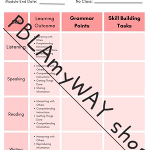 Printable Portfolio Based Language Assessment Module Planner - Etsy