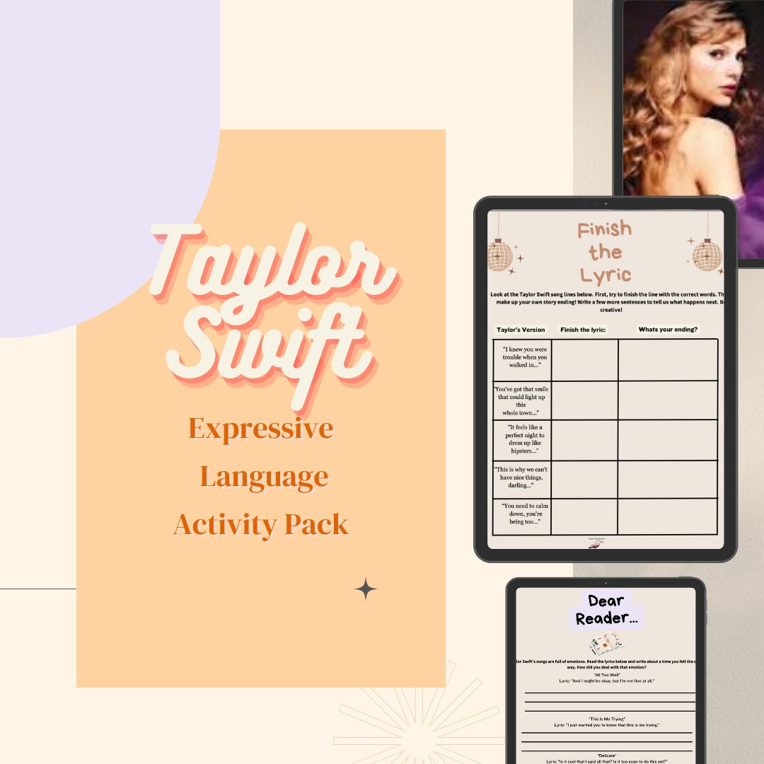 Taylor Swift-themed Expressive Language Activity Pack 3 Pages - Etsy
