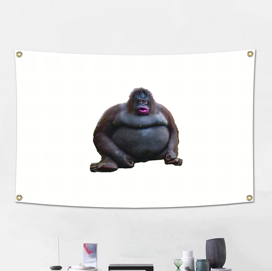 Monke Flag Banner Flag Banner Meme Flag Funny Tapestry Poster Canvas ...