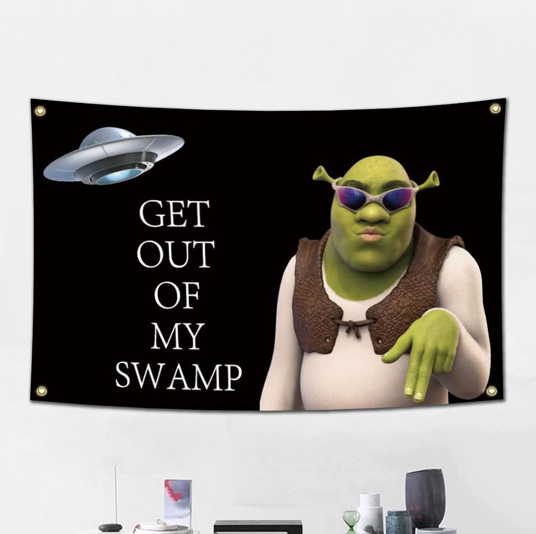 Shrek Flag Banner Flag Flag Banner Meme Flag Funny Tapestry Poster ...