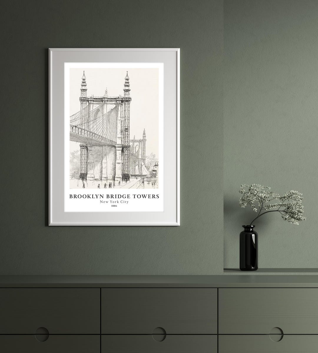 DIGITAL DOWNLOAD - Vintage Old World Illustration of the Brooklyn ...