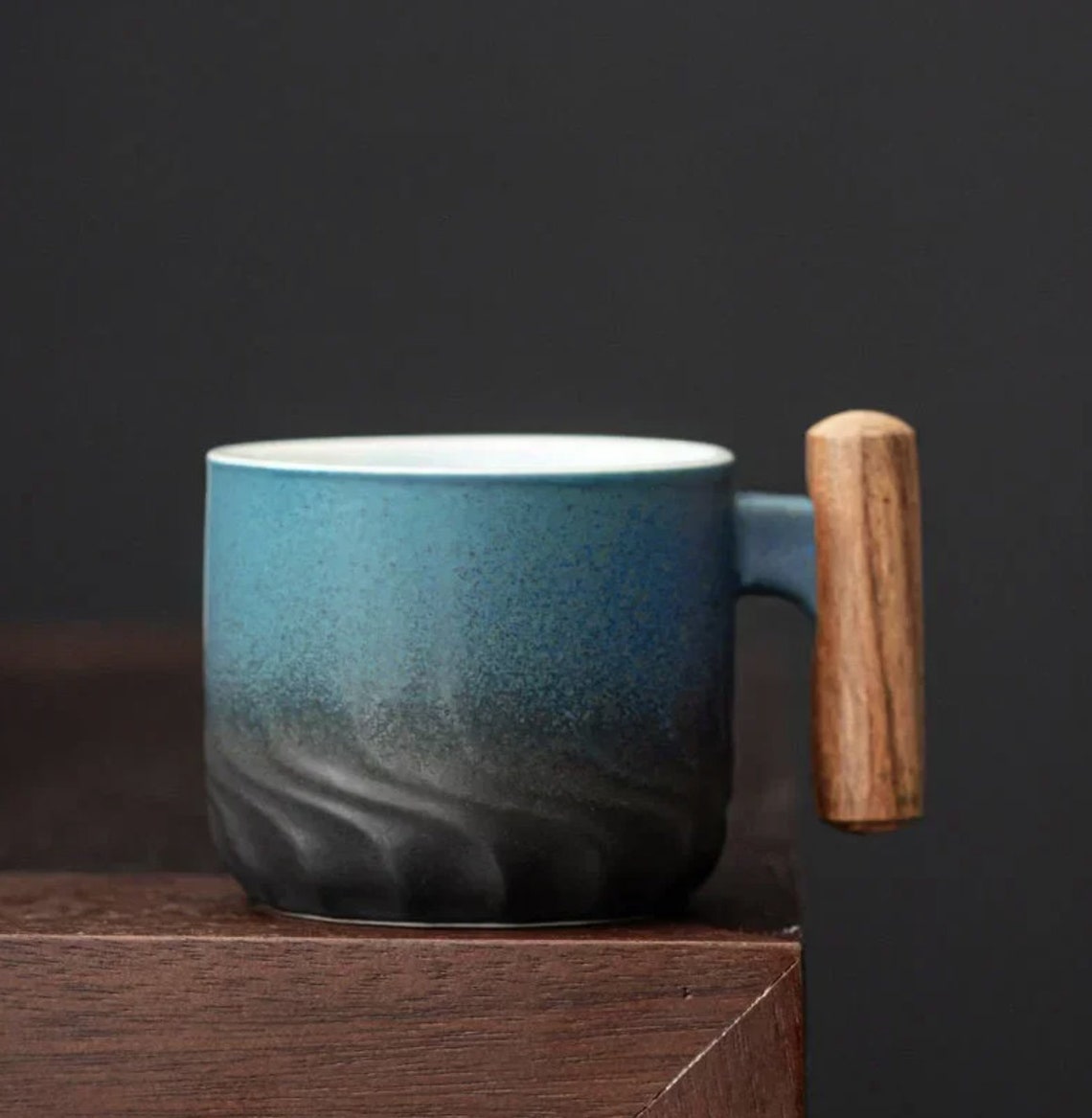 Retro Coffee Cup - Wooden Handle - Etsy