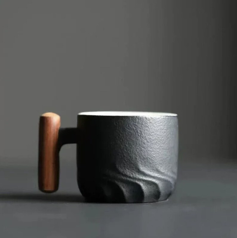 Retro Coffee Cup - Wooden Handle - Etsy