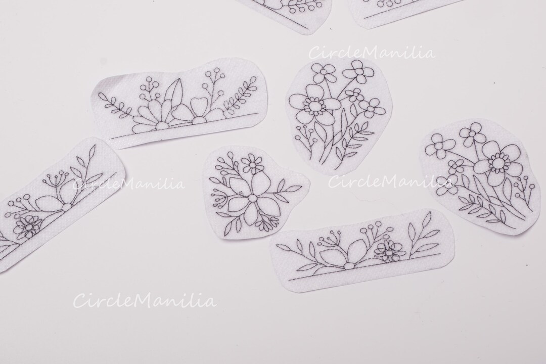 20-piece Wildflower Stitch and Stick Embroidery Kit Water-soluble ...