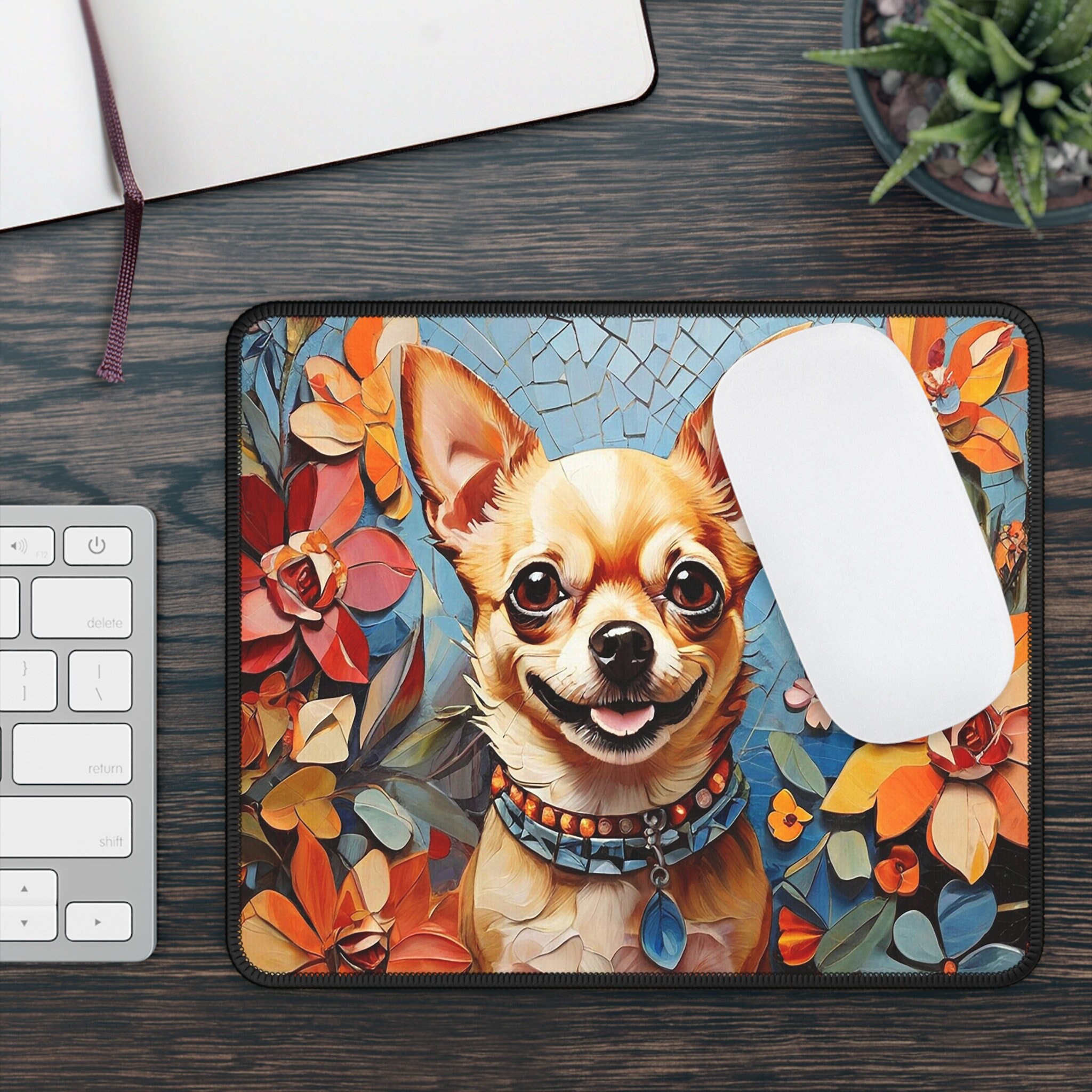 Chihuahua flower Boy Gaming Mouse Pad Colorfulpups Vibrant Gaming Mouse ...