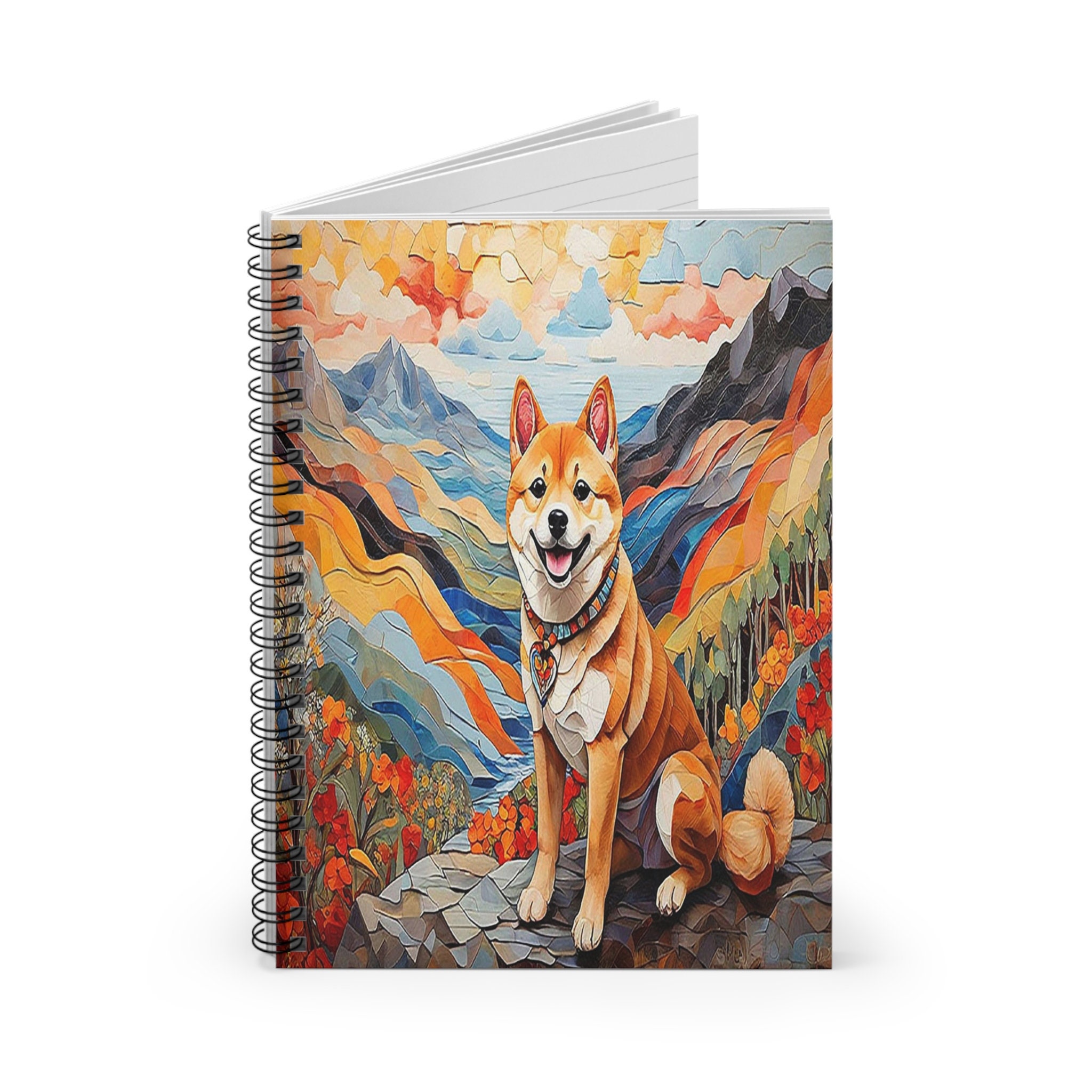 Shiba Inu Spiral Notebook Colorfulpups mountain Views Rule Lined ...