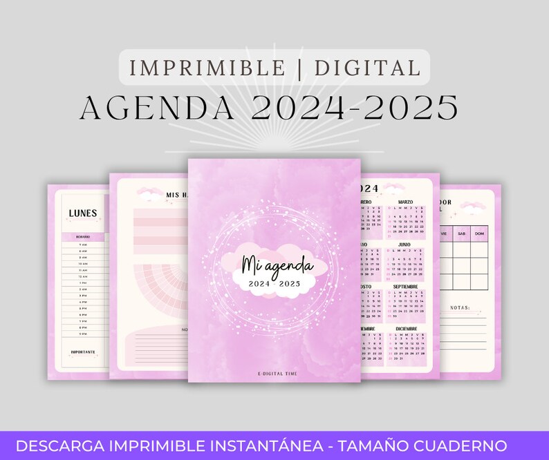 Digital Agenda and Printables 2024 2025, Habit Generation, Planner ...