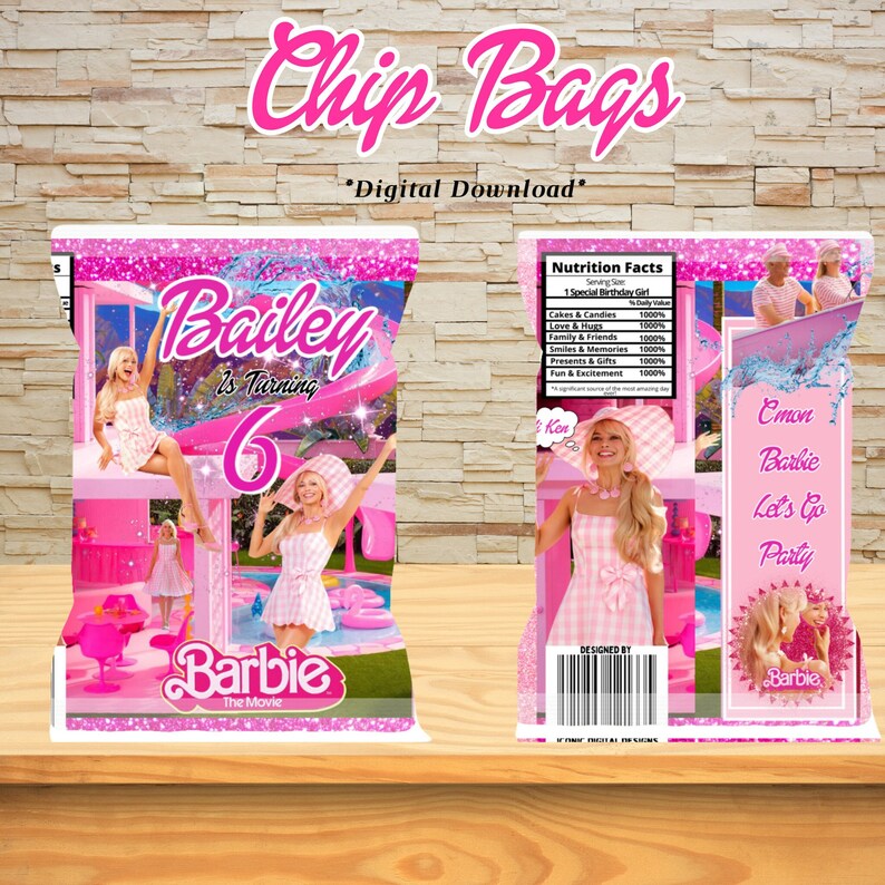 Girls Movie Themed Chip Bag Digital Download - Etsy