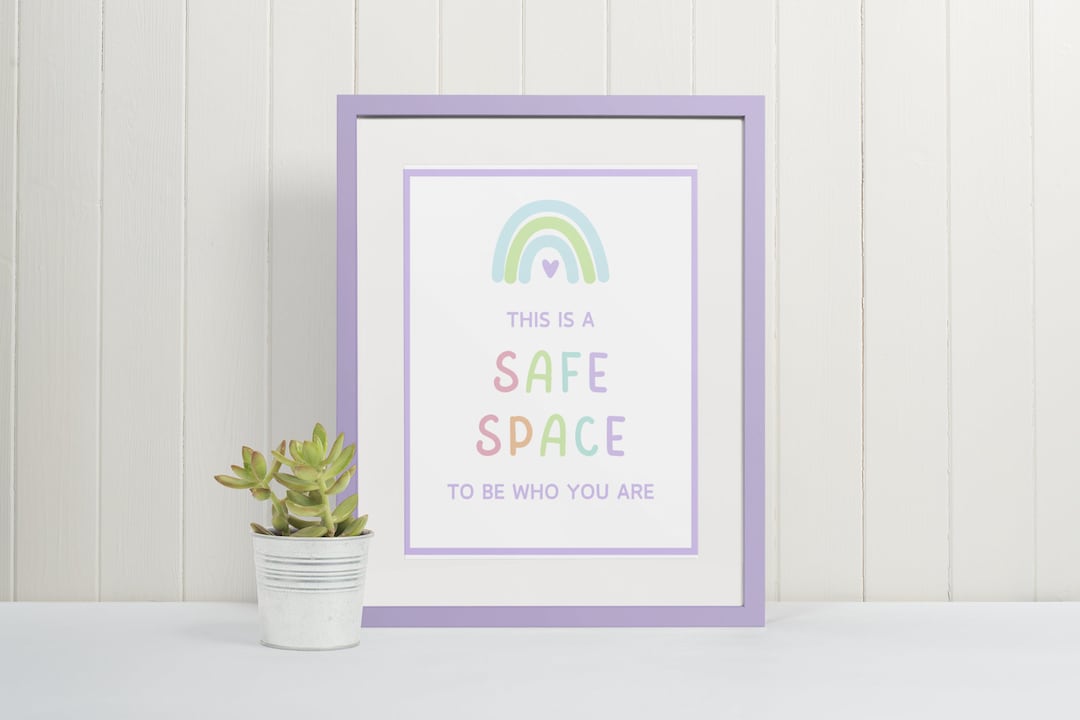 Safe Space Poster Therapy Office Decor DBT Poster Minimal Classroom ...