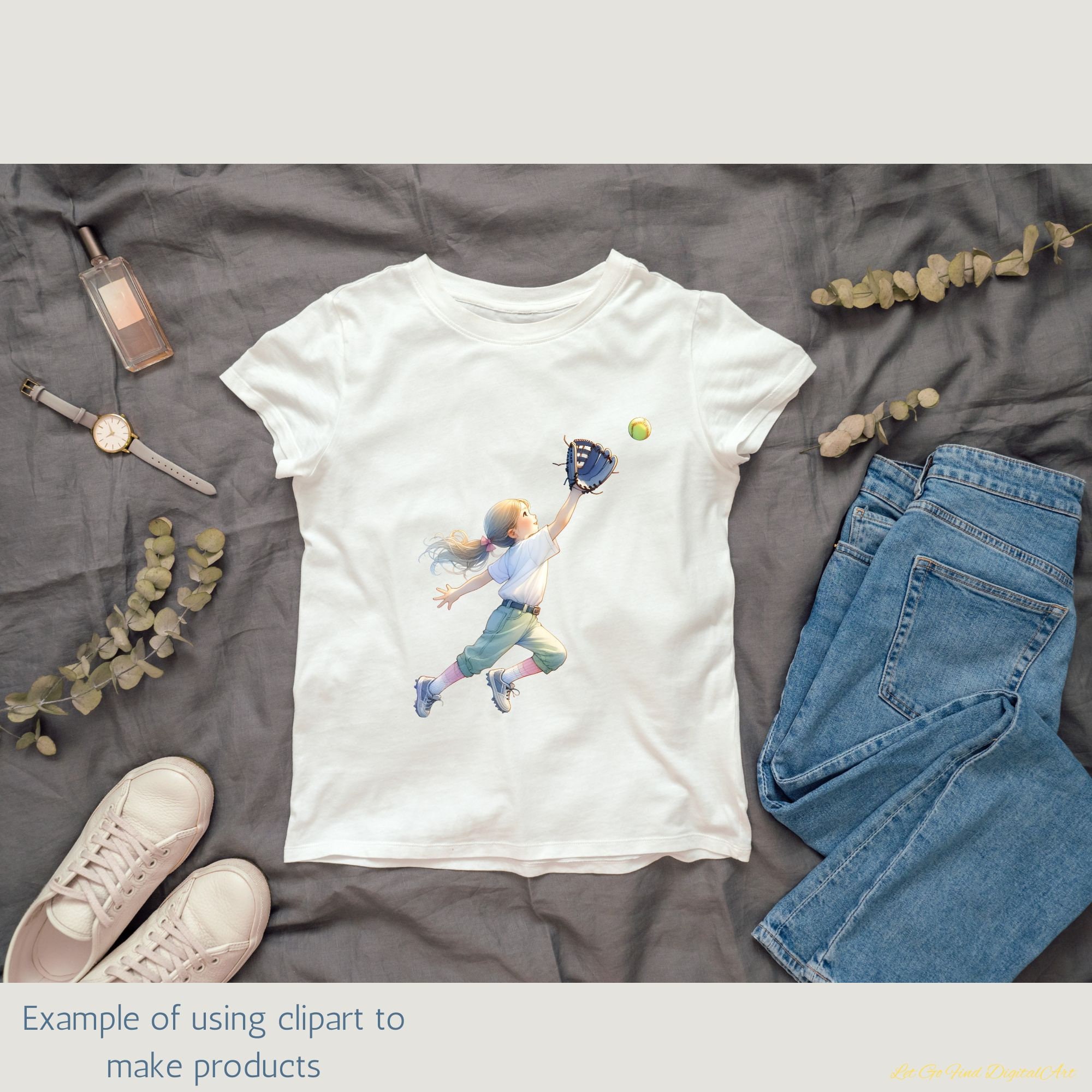 Softball Clipart Sport Watercolor, 25 PNG Digital Files Are in High ...