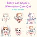 Ballet Cat Clipart, 21 PNG Watercolor Cute Cat Instant Download ...