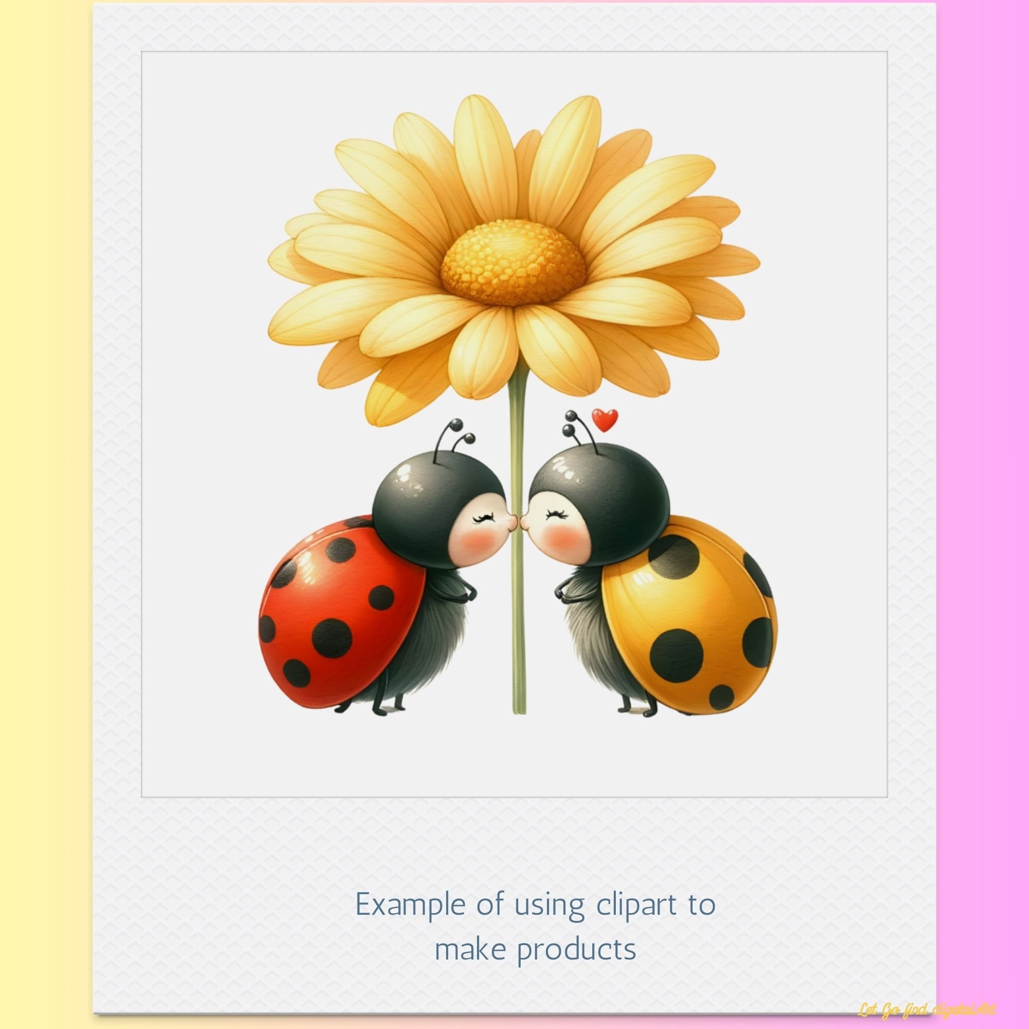 Ladybug Clipart, Watercolor 22 PNG, Ladybug With Flowers Valentine ...