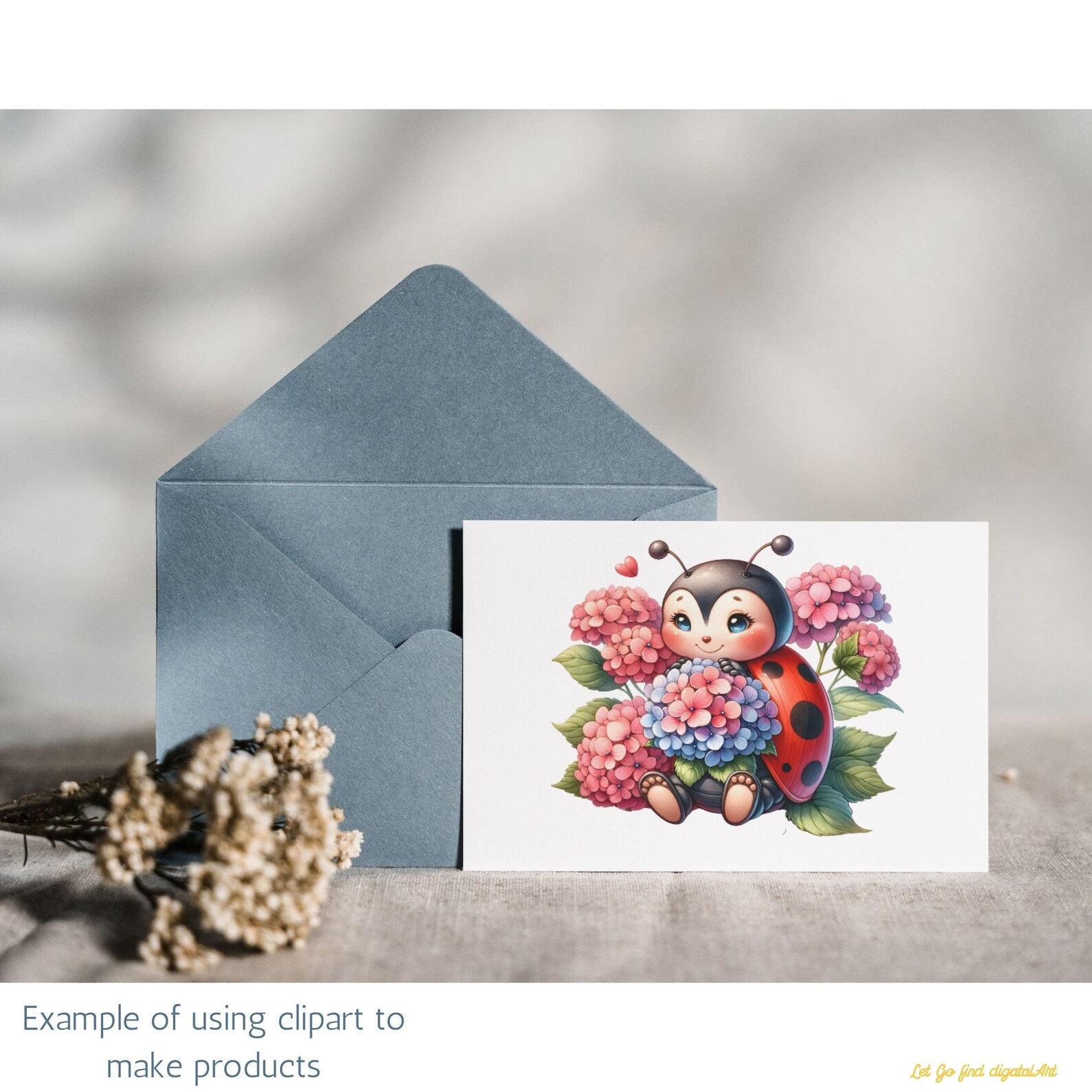 Ladybug Clipart, Watercolor 22 PNG, Ladybug With Flowers Valentine ...