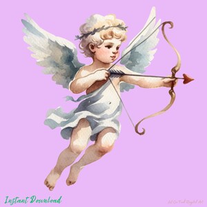 Little Cupid Watercolor Clip Art, Cherubic Designs to Elevate Your ...
