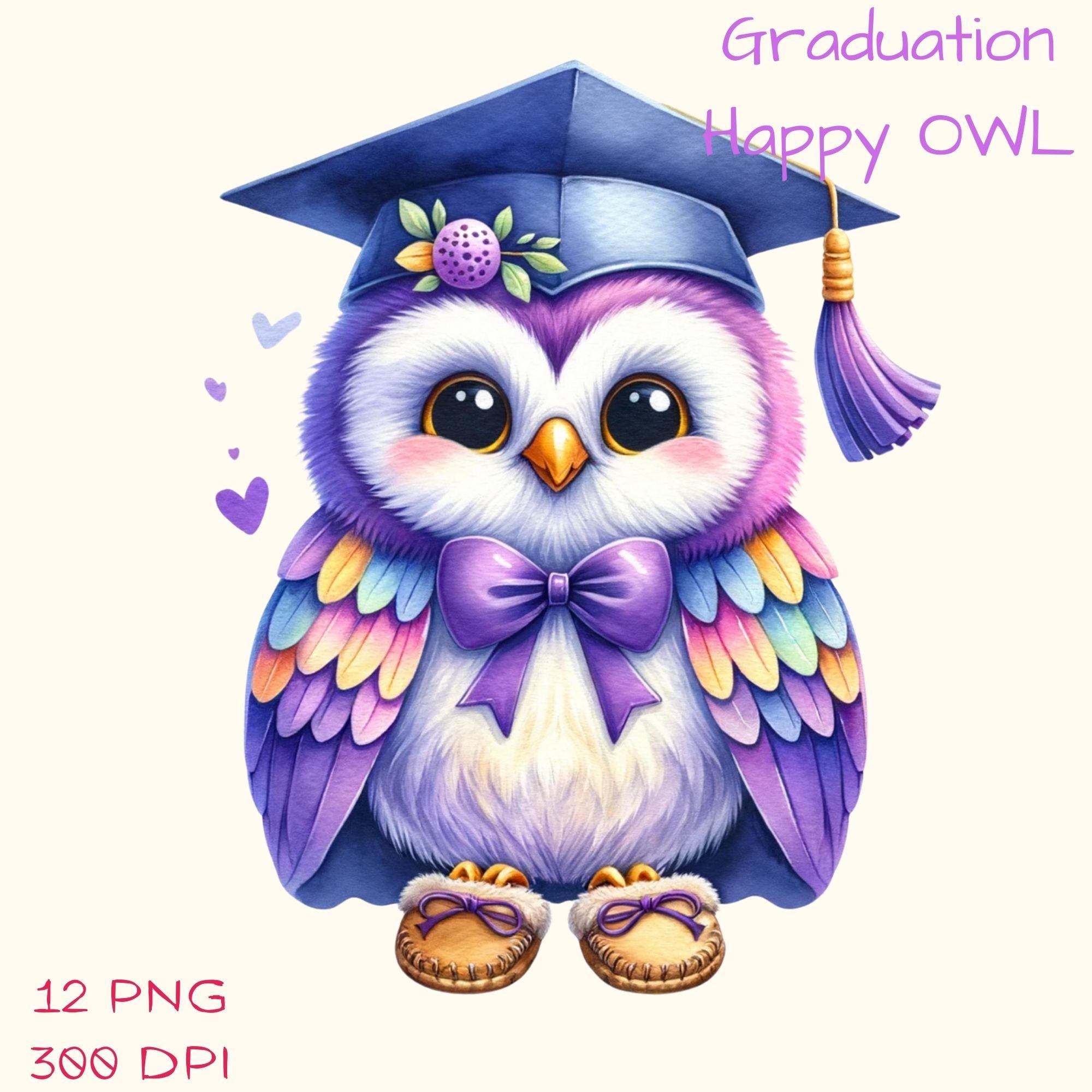 Graduation Owl Clipart, Watercolor Illustration 12 PNG, Congratulation ...