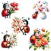Ladybug Clipart, Watercolor 22 PNG, Ladybug With Flowers Valentine ...