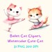 Ballet Cat Clipart, 21 PNG Watercolor Cute Cat Instant Download ...
