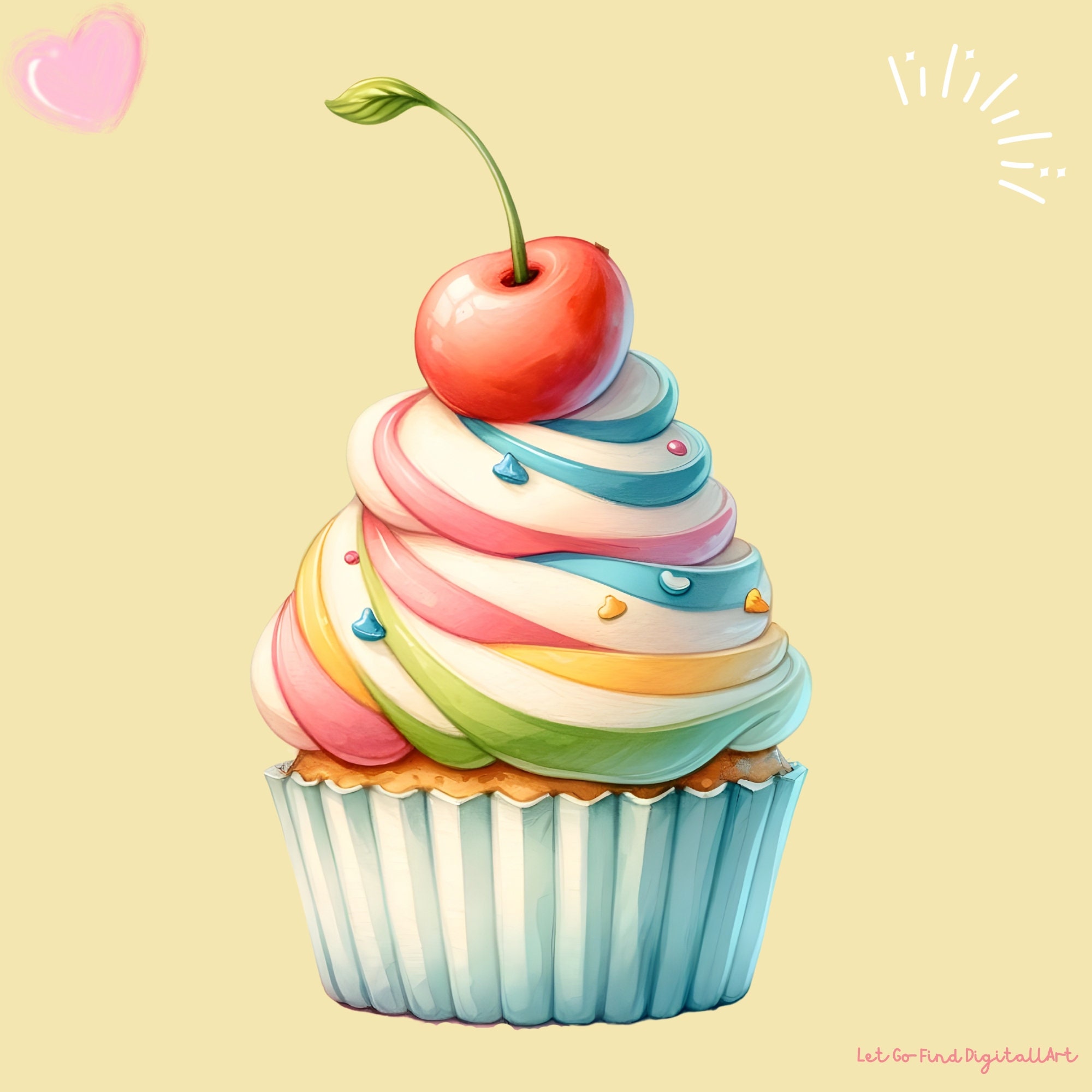 Cupcake Sweet Pastel Clip Art Collection, Sprinkle Your Designs With ...