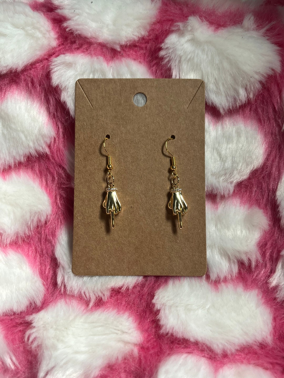 Gold Middle Finger Earrings - Etsy