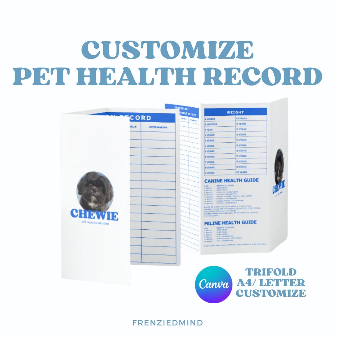 Pet Health Record Vaccination Certificate Tracker Template Printable ...