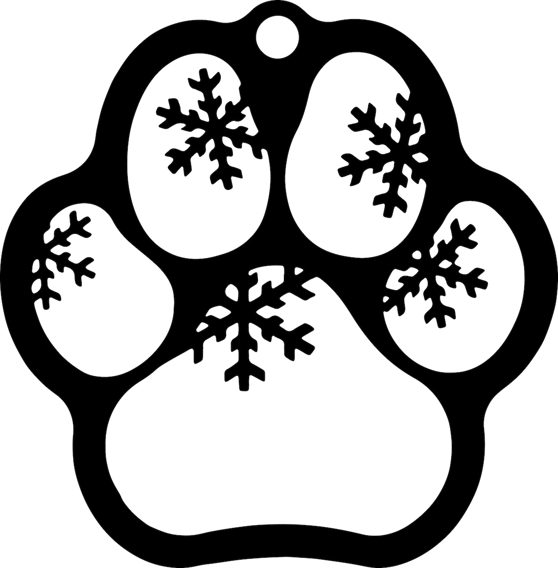 Paw Print With Snowflakes SVG File - Etsy