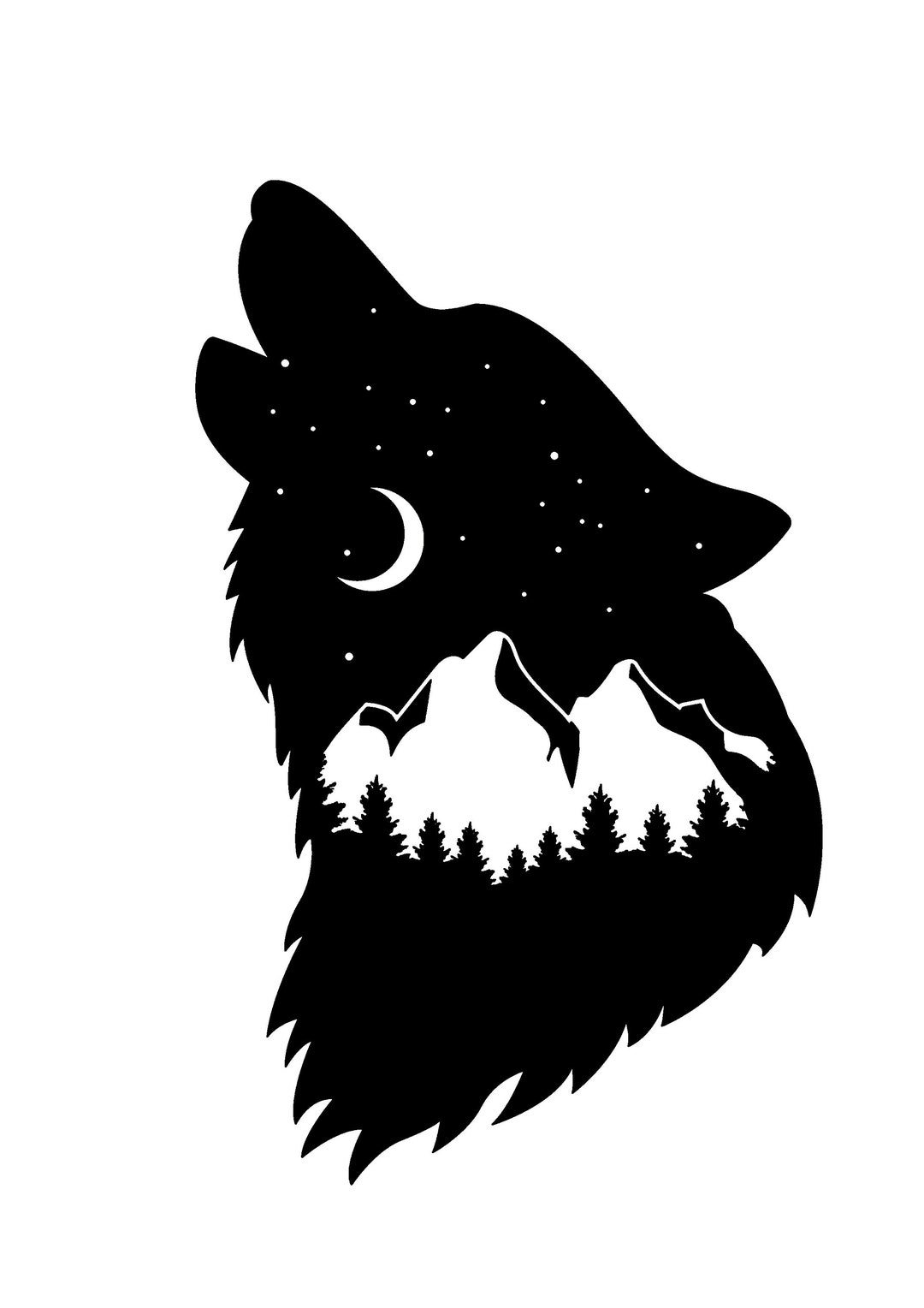 Howling Wolf Svg File - Etsy