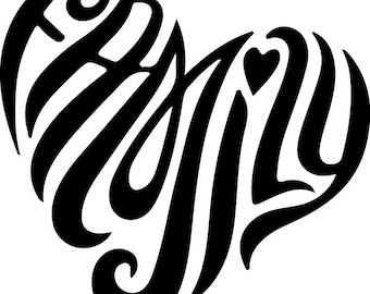 Family Heart Transparent Background Black & White SVG, PNG, JPG, Pdf ...