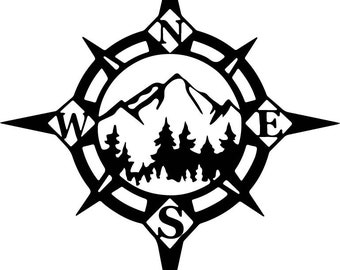 PNW Mountain SVG File, Pacific Northwest Compass, PNW, Laser File ...