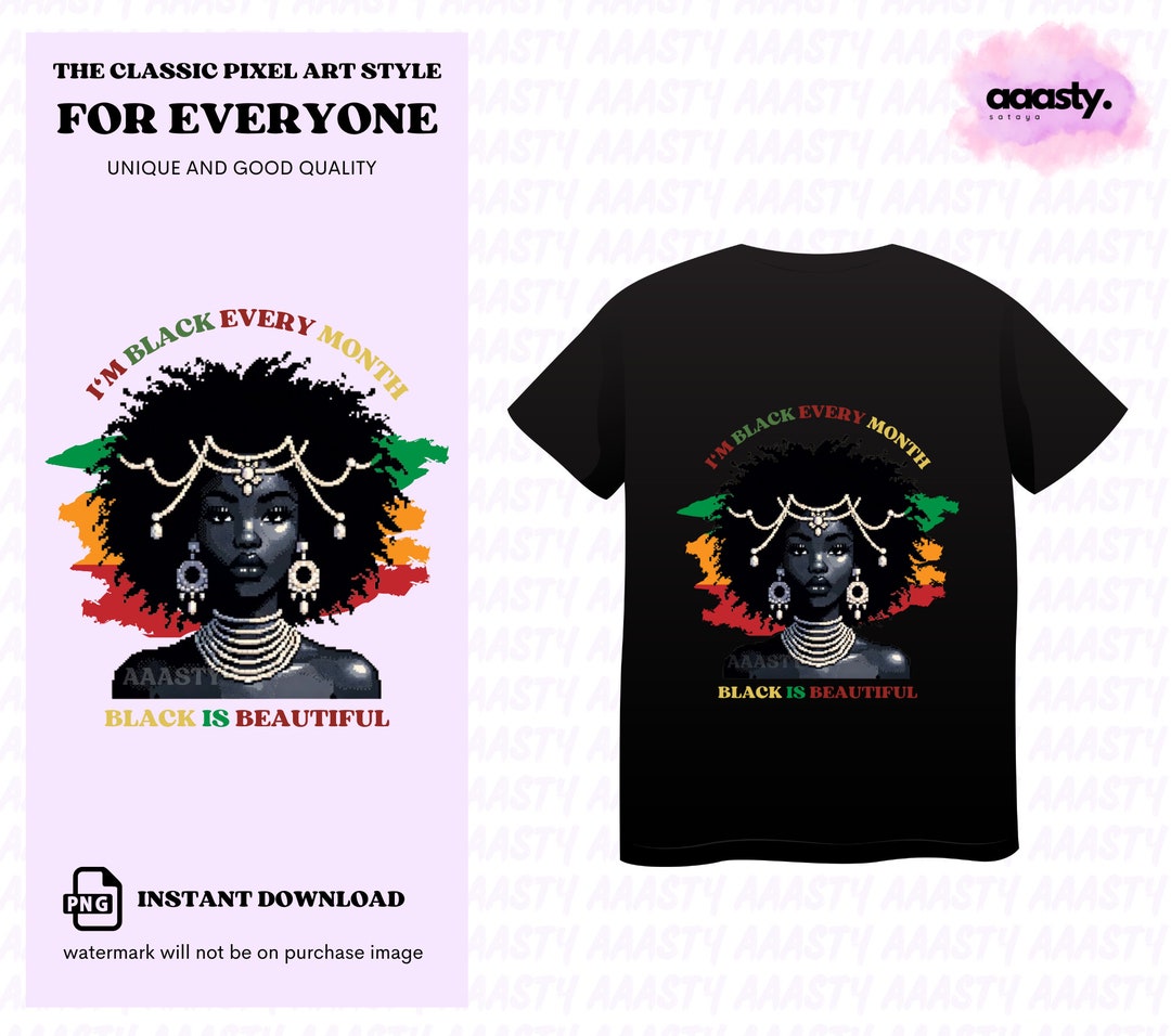 Black History Month, Pixel Art, African American Icons, Digital PNG ...