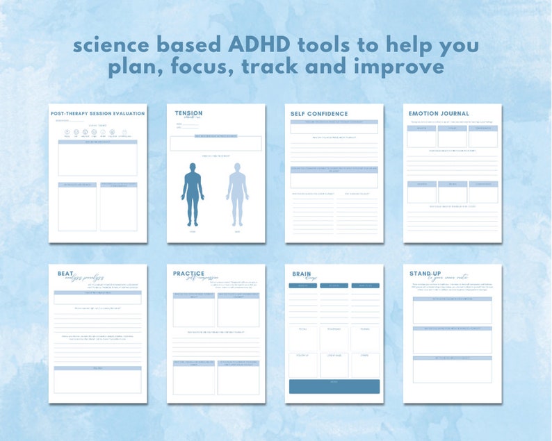 Undated ADHD Planner Printable Adult ADHD Workbook Adhd Journal ...