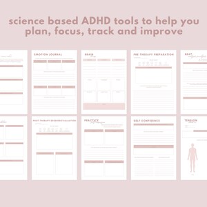Undated ADHD Planner Printable Adult ADHD Workbook Adhd Journal ...