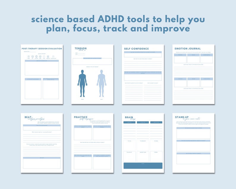 Undated ADHD Planner Printable Adult ADHD Workbook Adhd Journal ...