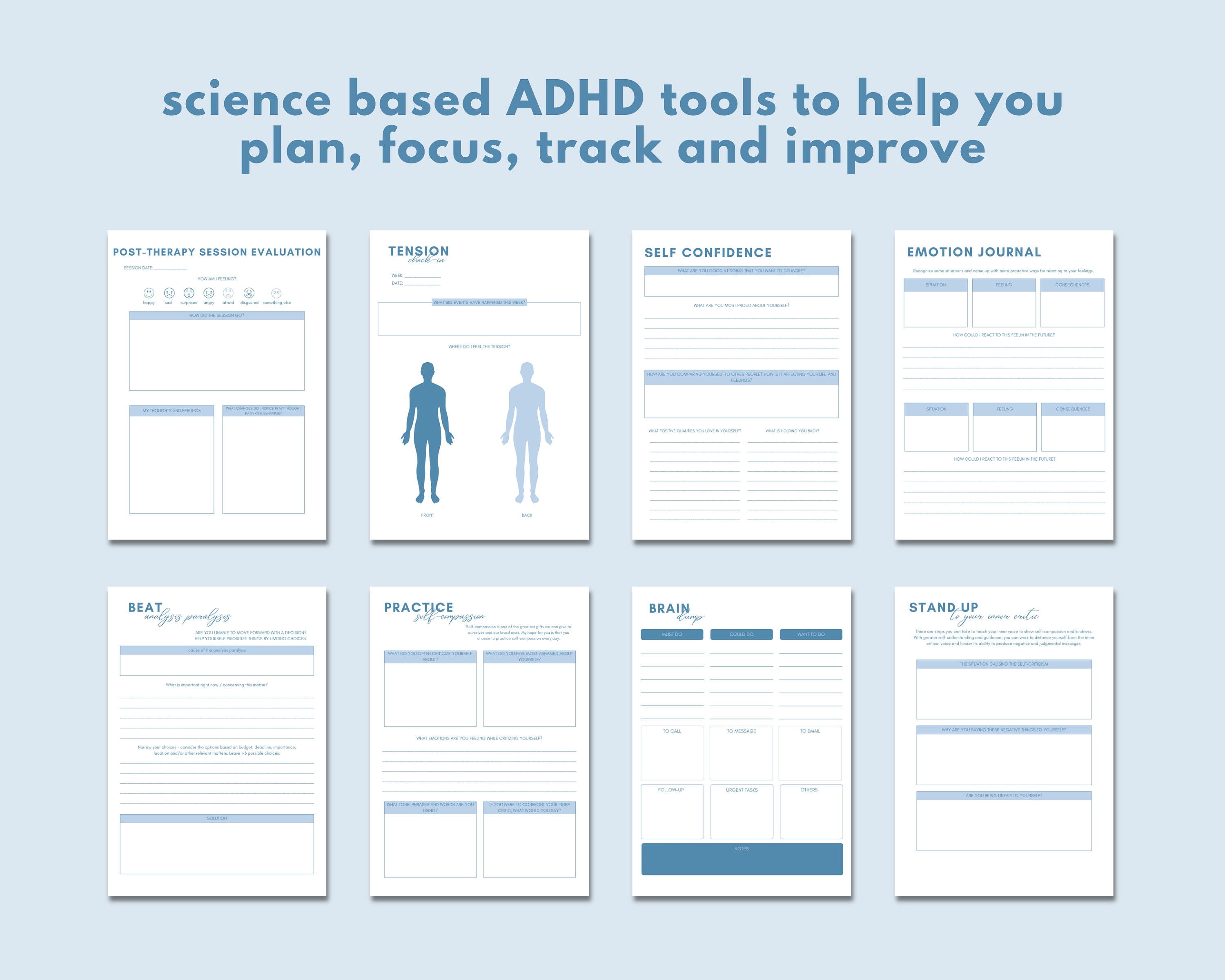 Undated ADHD Planner Printable Adult ADHD Workbook Adhd Journal ...