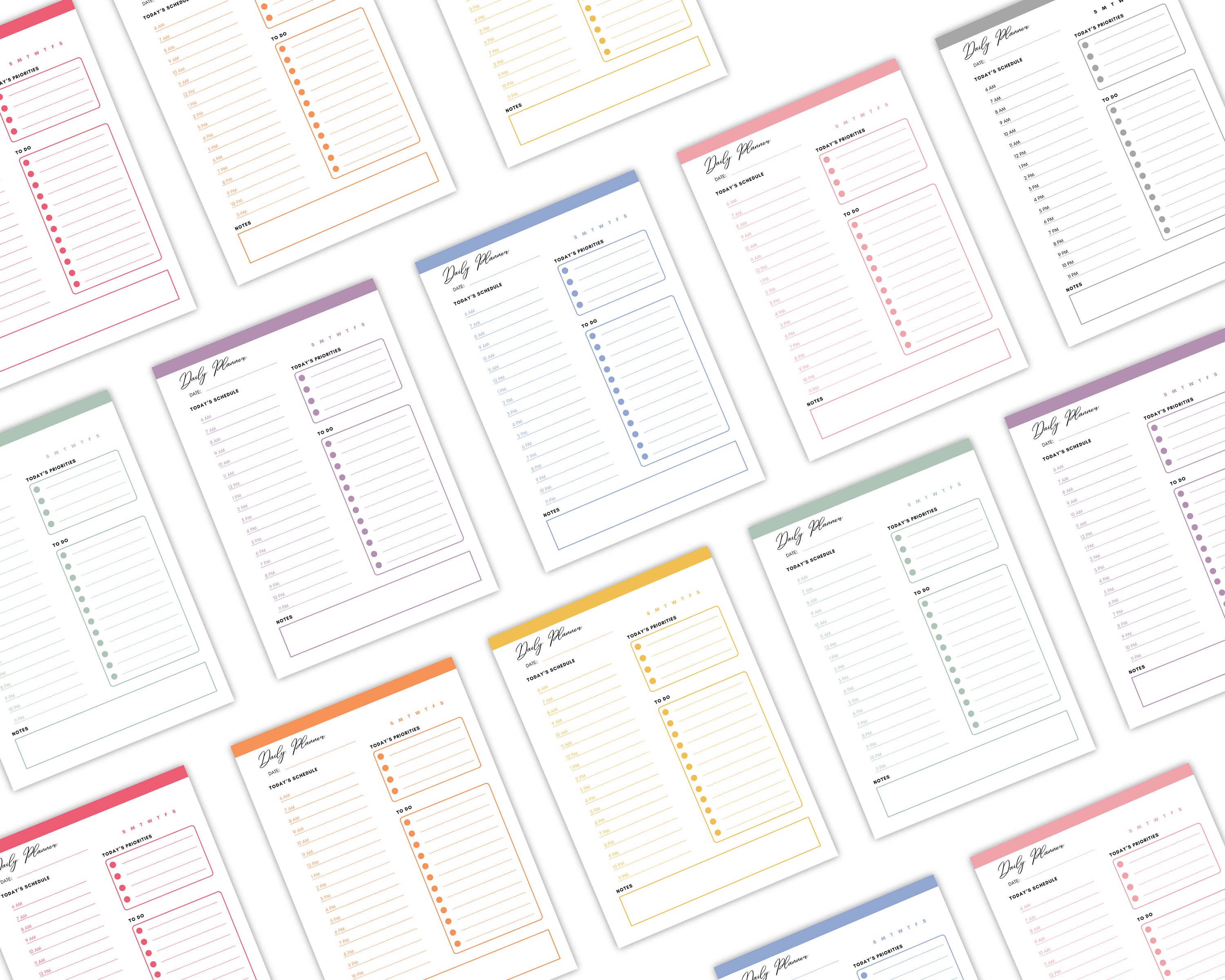 Printable Daily Planner, Daily To-do List, Daily Schedule, Productivity ...