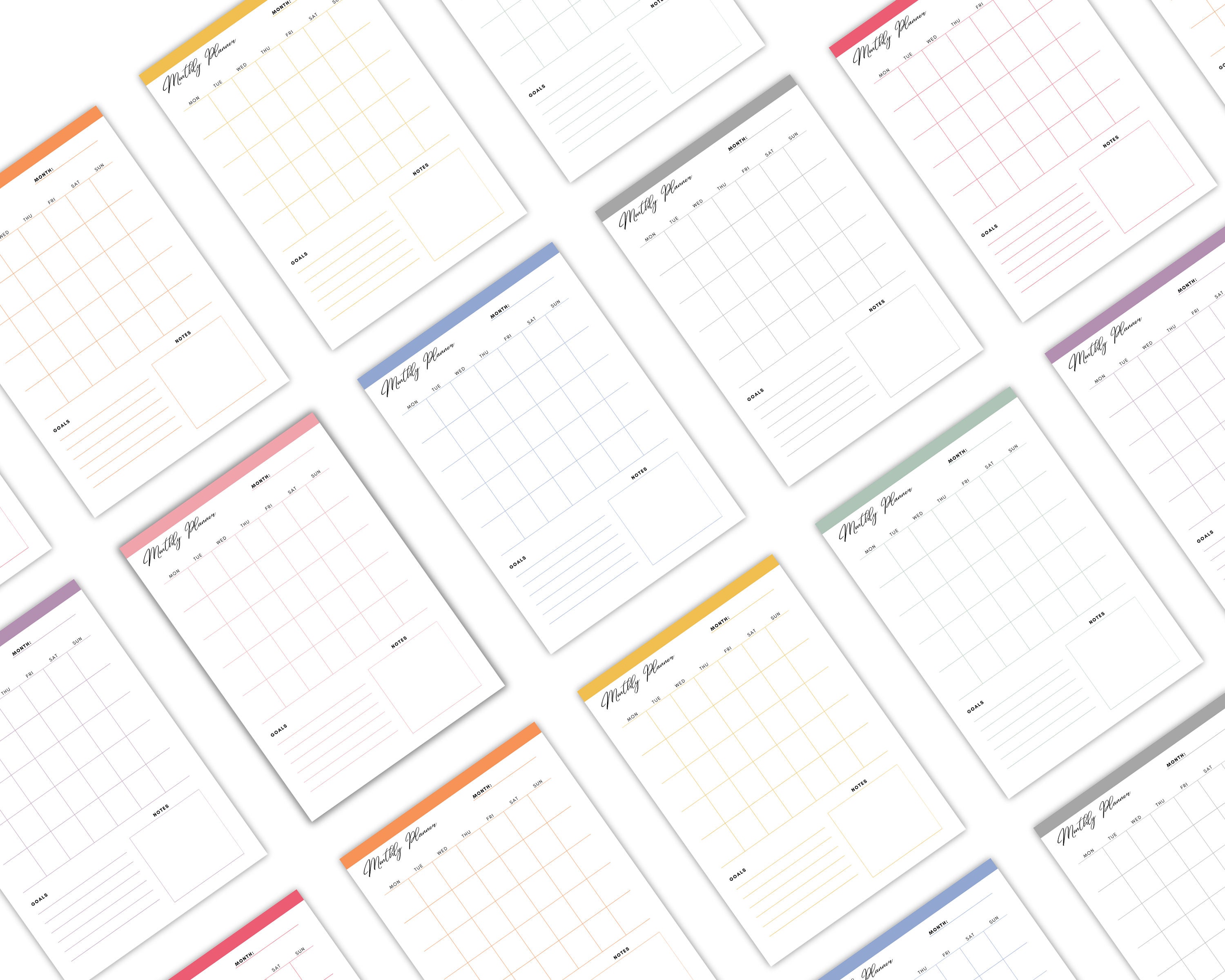 Simple Printable Monthly Planner, Minimal Monthly Schedule, Monthly ...