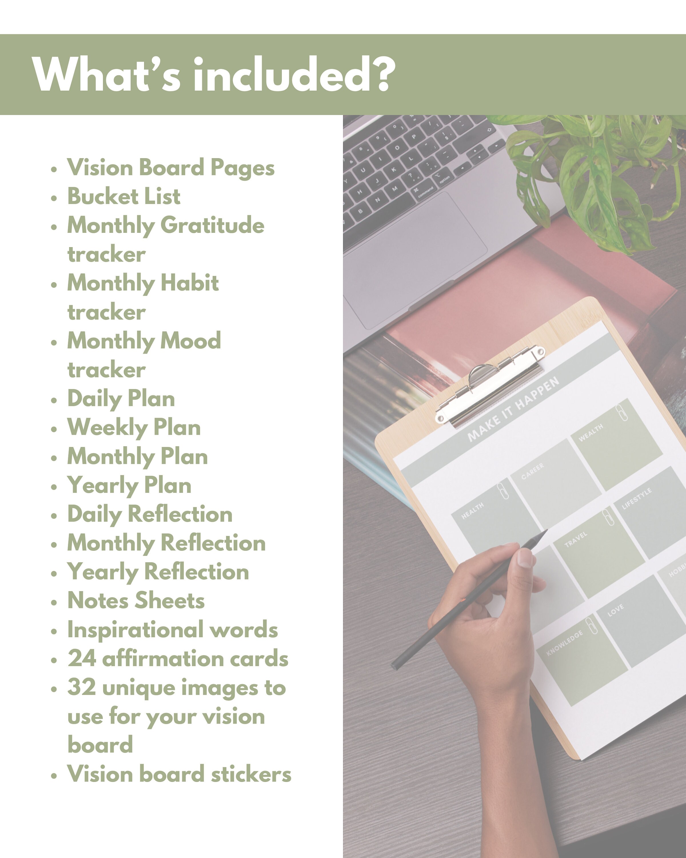 Vision Board Kit Printable Vision Board Digital Printable Journaling ...