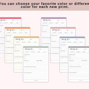 Monthly Financial Review, Printable Budget and Finance Planner ...