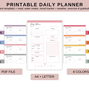 Printable Daily Planner, Daily To-do List, Daily Priorities, Meal ...