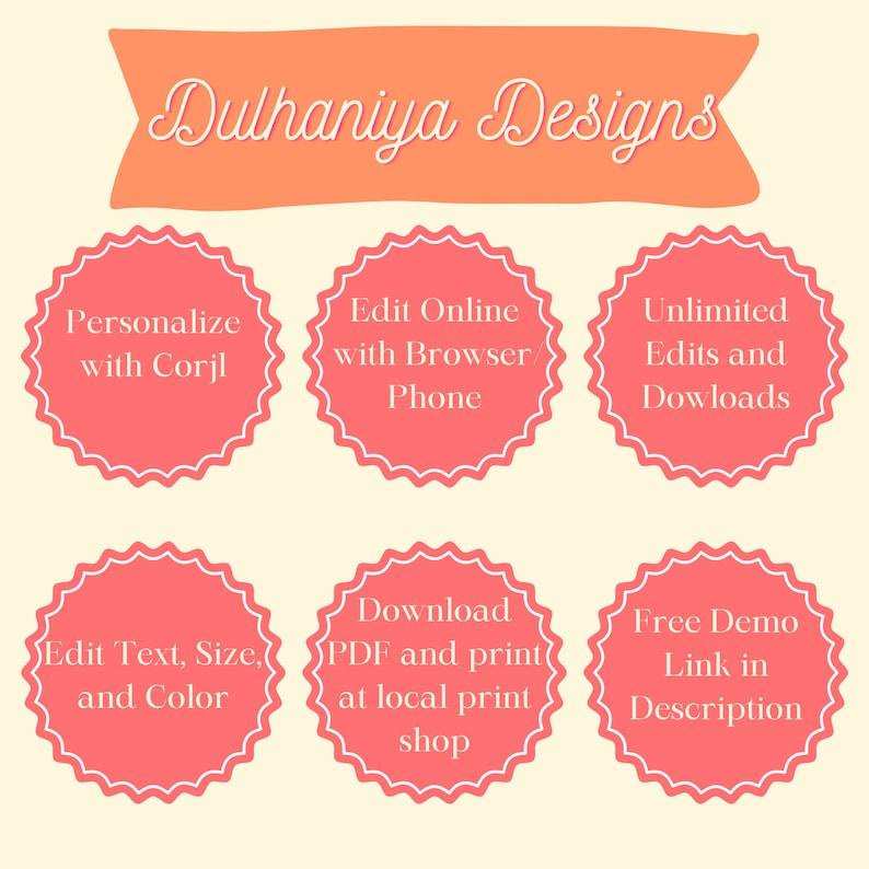 Orange Marigold Favor Tag Template for Indian Wedding Haldi/mendhi ...