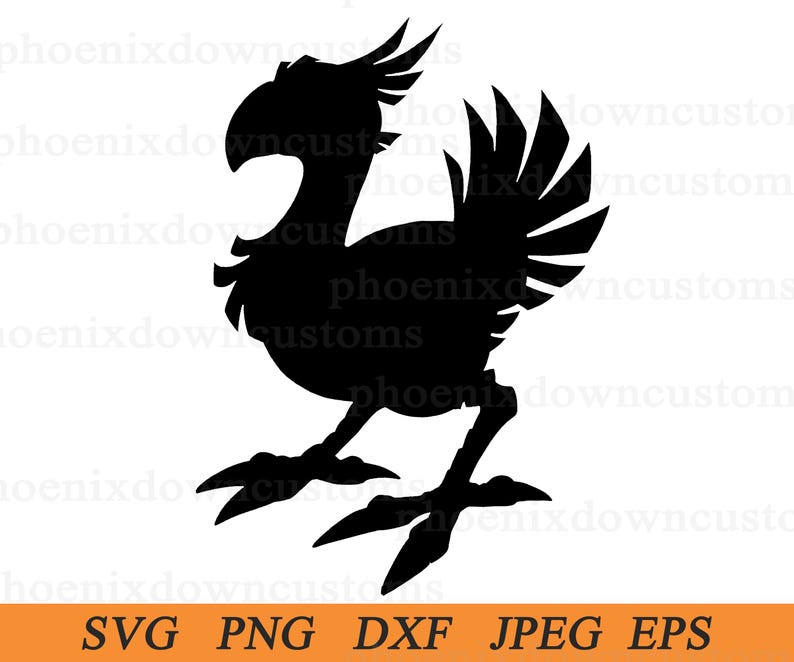 Chocobo SVG Final Fantasy, PNG (300 Dpi), Dxf, Eps, Jpeg - Digital ...