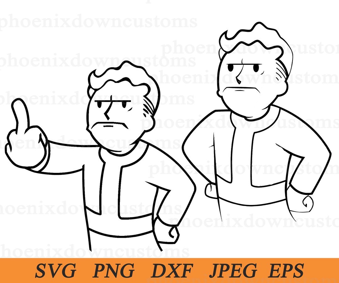 Fallout Vault Boy Logo SVG, PNG, Dxf, Eps, Jpeg - Digital Download, SVG ...