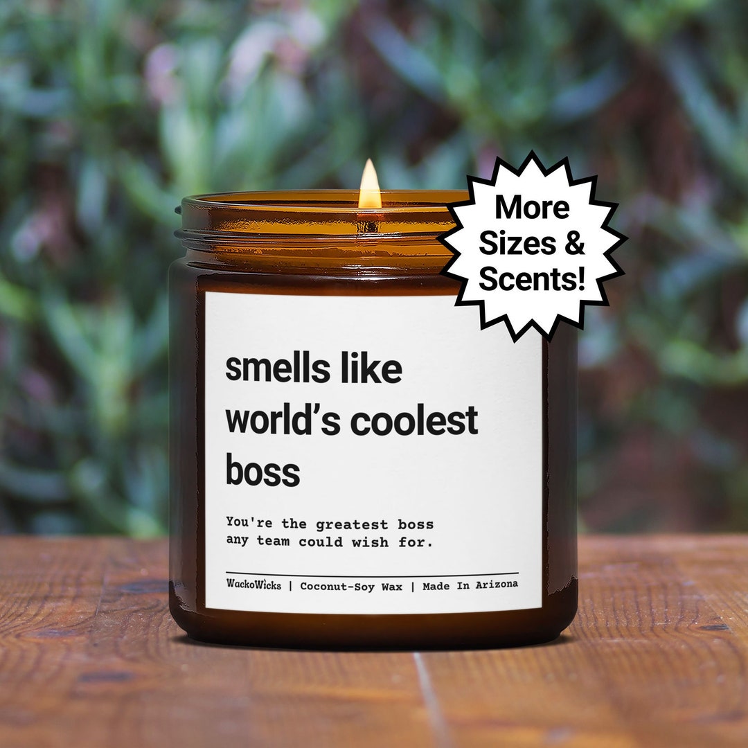 Worlds Coolest Boss Coconut & Soy Wax Candle, Funny Boss Gift, Boss ...