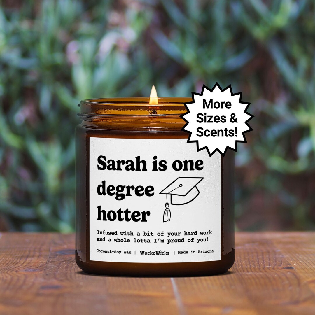 Personalized College Graduation Gift Coconut & Soy Wax Candle, Custom ...