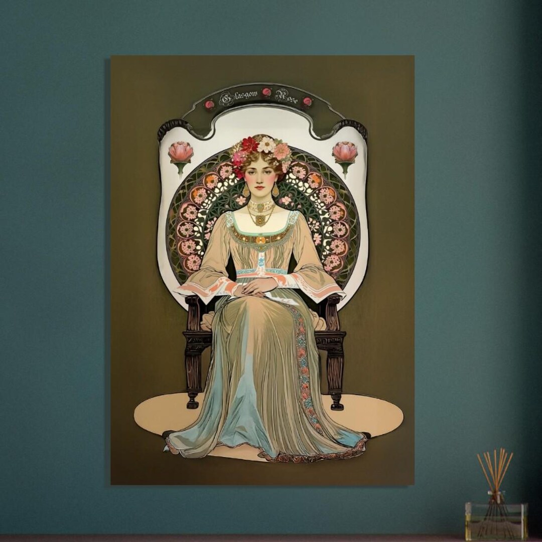 Premium Matte Paper Poster glasgow Rose Glasgow Style Art, Art Nouveau ...