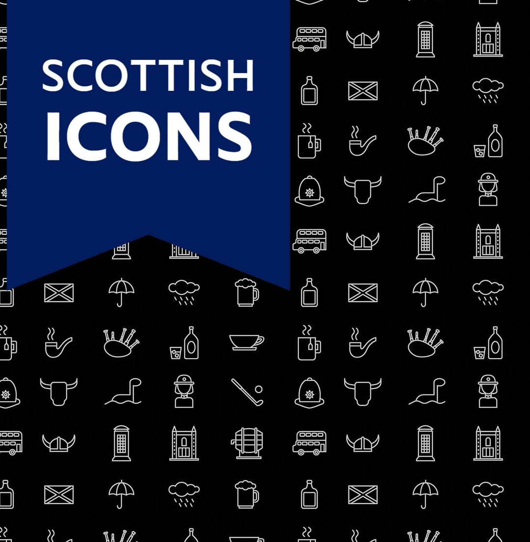 Scottish Icons - Black - Kitchen & Bathroom Backsplash - Peel and Stick ...