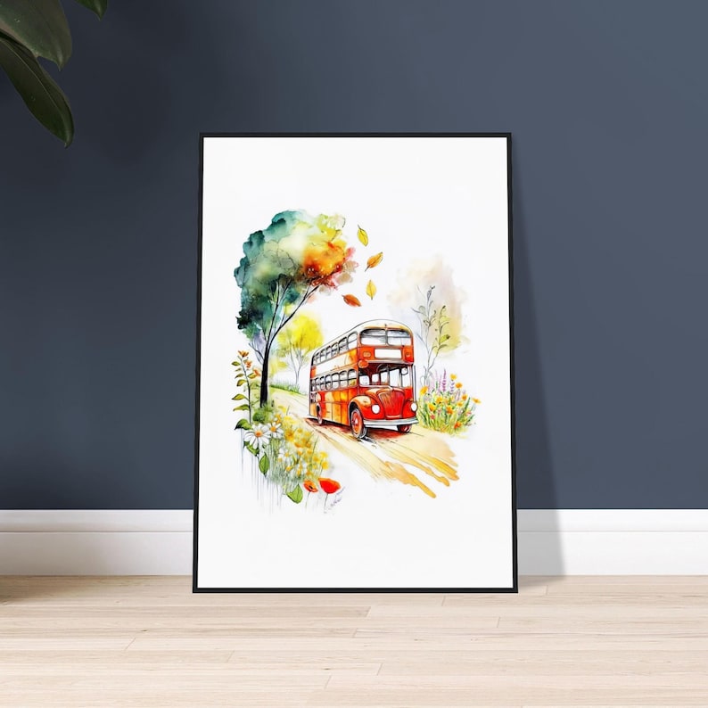 Framed London Double Decker Bus Art Print - Ready to Hang - Etsy