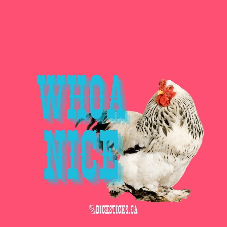Whoa Nice Cock Rooster Sticker – Funny Bathroom Decal for Toilet Lid ...