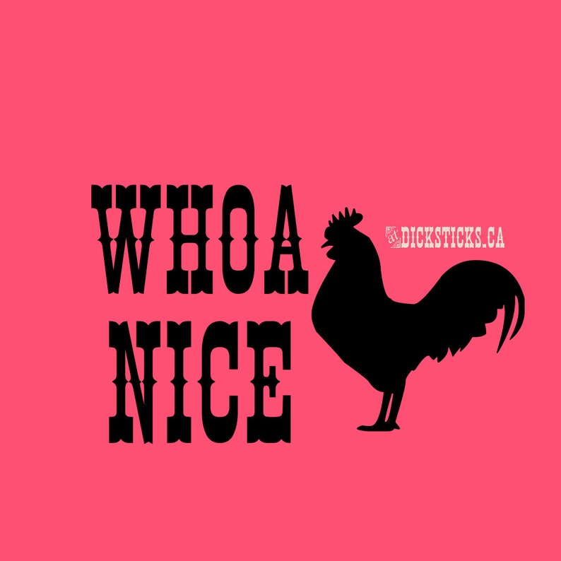 Whoa Nice Cock Rooster Sticker – Funny Bathroom Decal for Toilet Lid ...