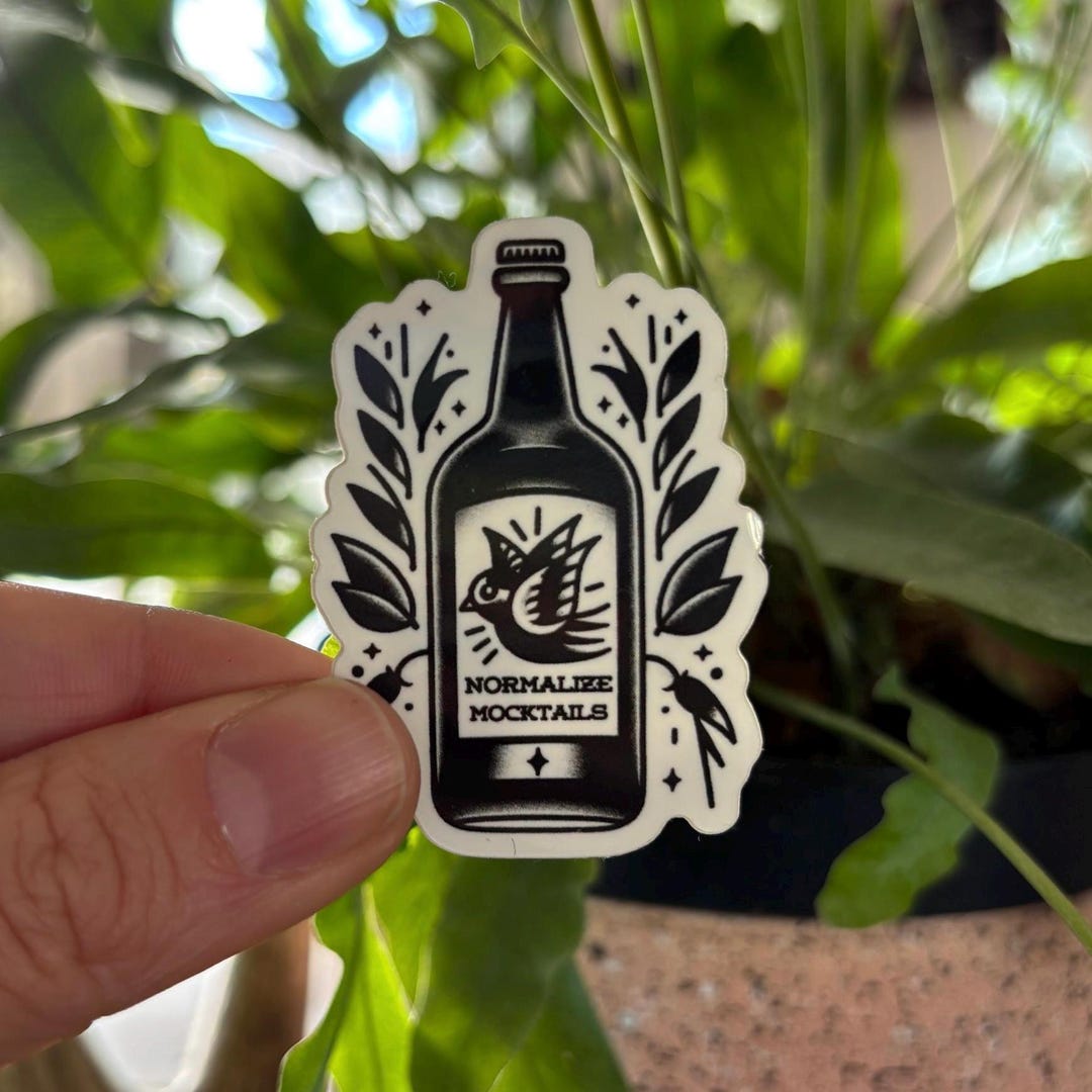 Normalize Mocktails Vinyl Sticker – Sobriety-themed Traditional Tattoo ...