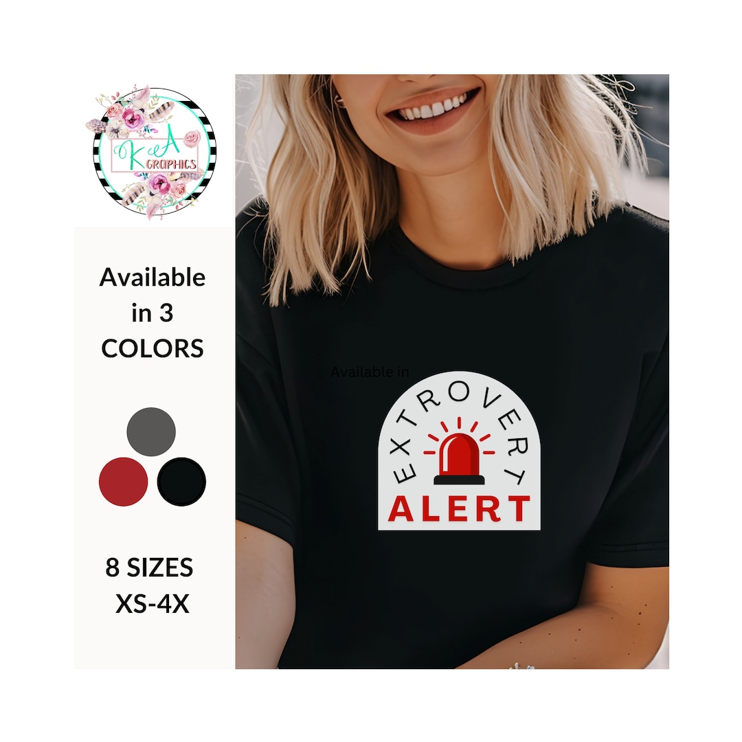 Extrovert Alert Graphic Tee - Unisex Quirky Fashion Shirt - Etsy